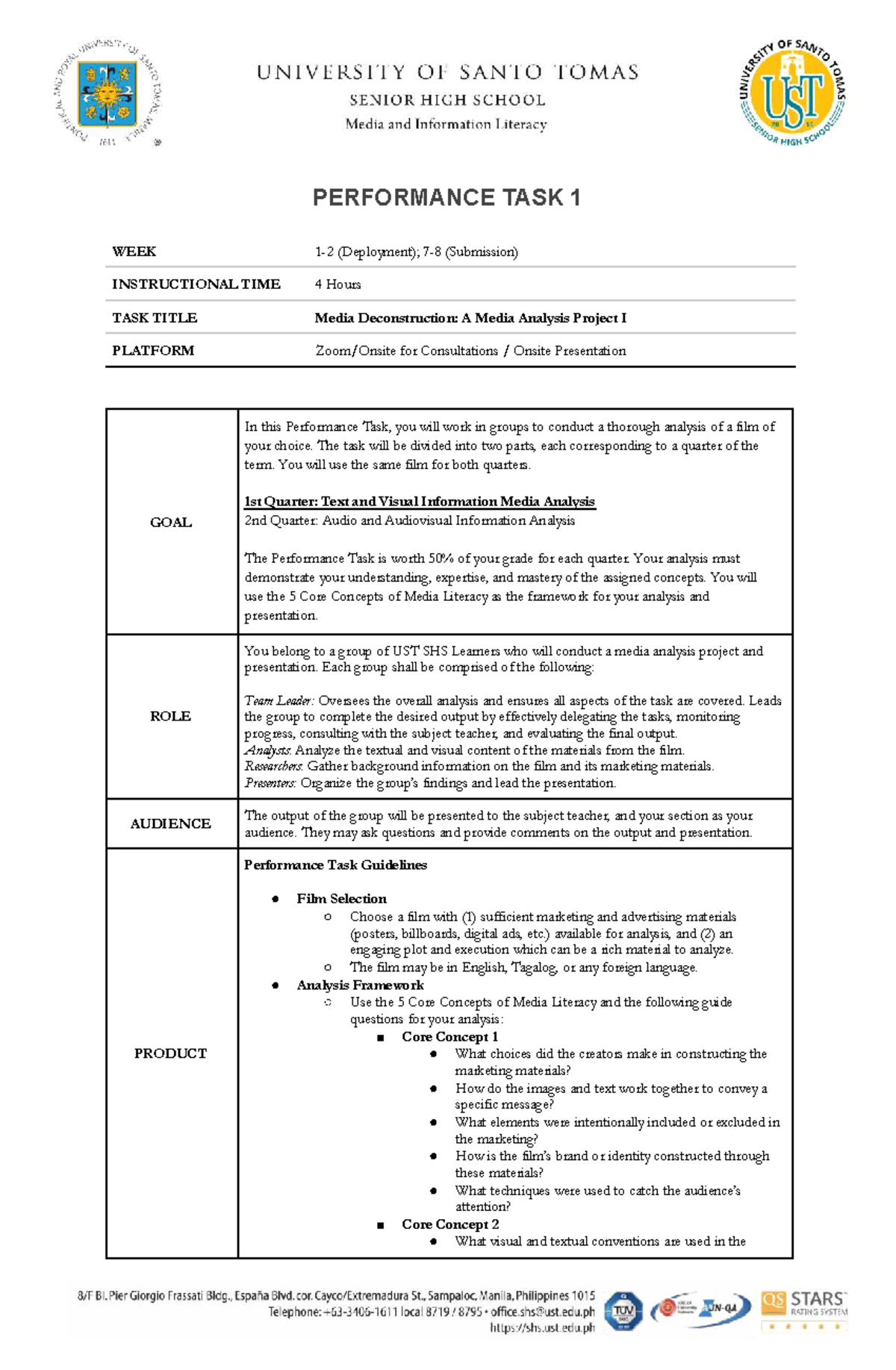 Media Deconstruction: A Film Analysis Project I & II (4223) - Studocu