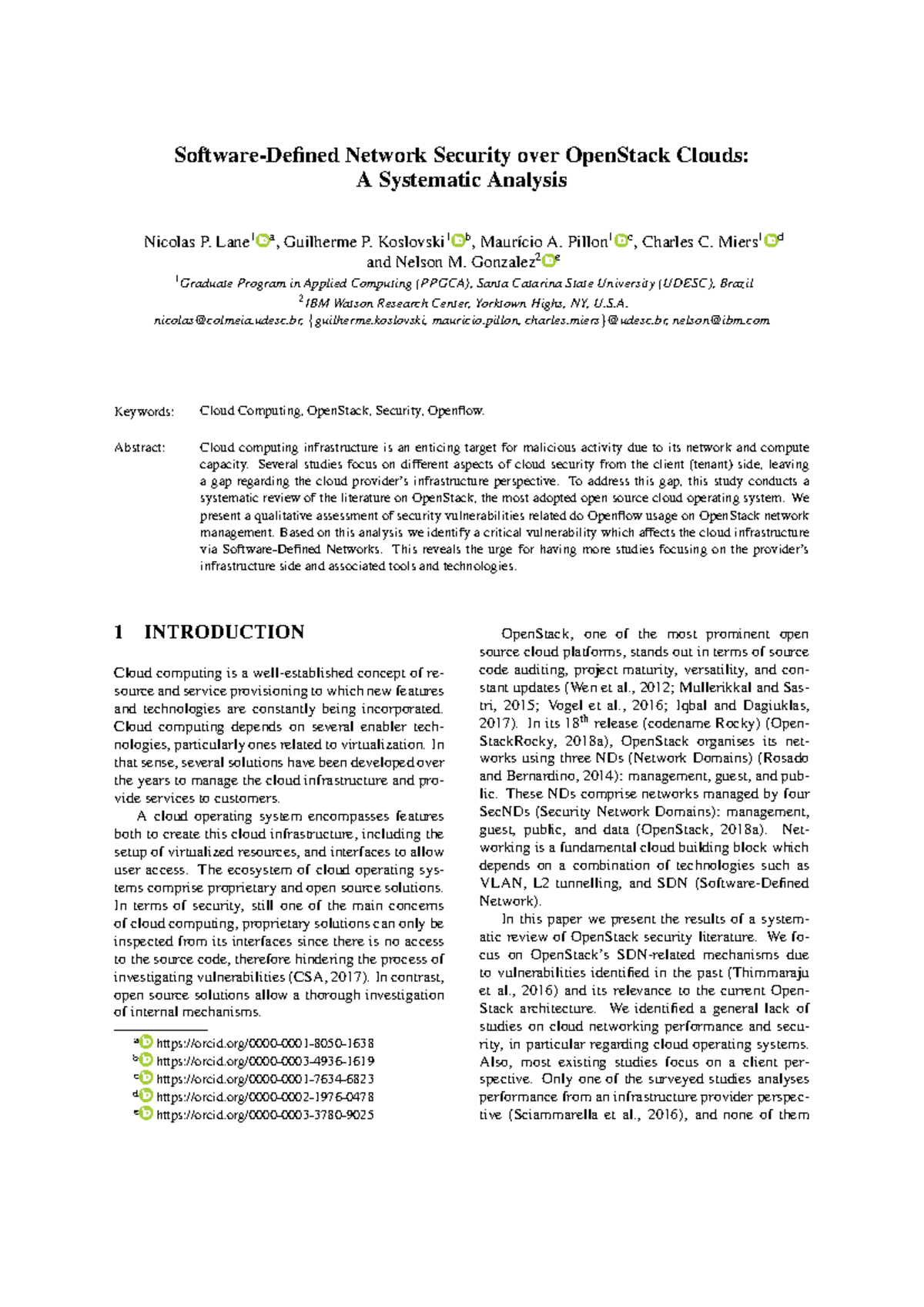 Network Security Vulnerabilities in OpenStack Clouds: A Systematic ...