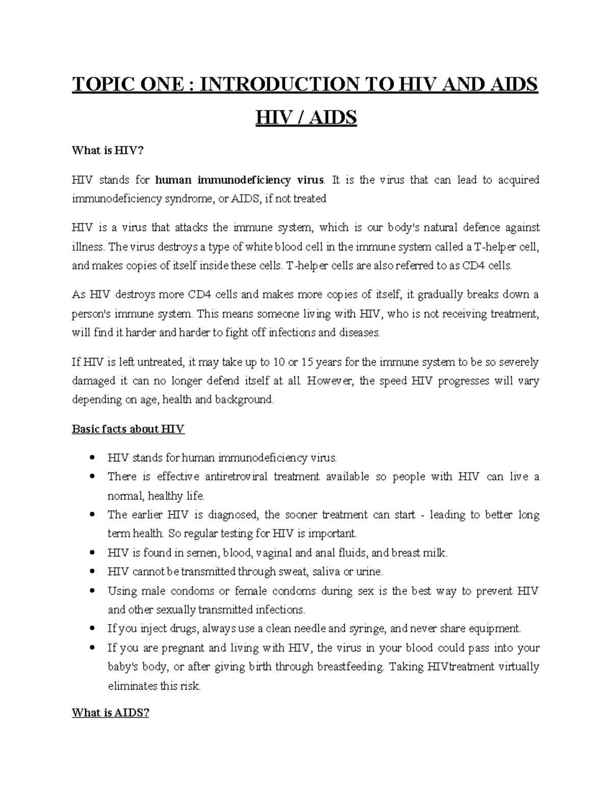 HIV/AIDS Overview: Introduction, Myths, and Socio-Economic Impacts ...