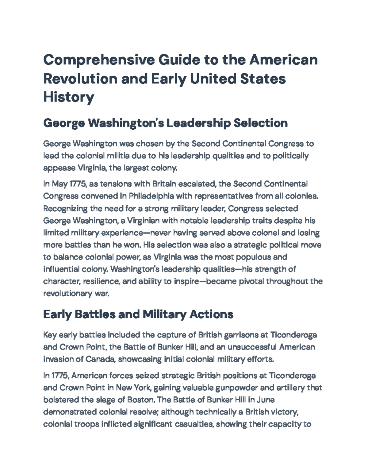 Comprehensive Overview of the American Revolution & Early U.S. History ...