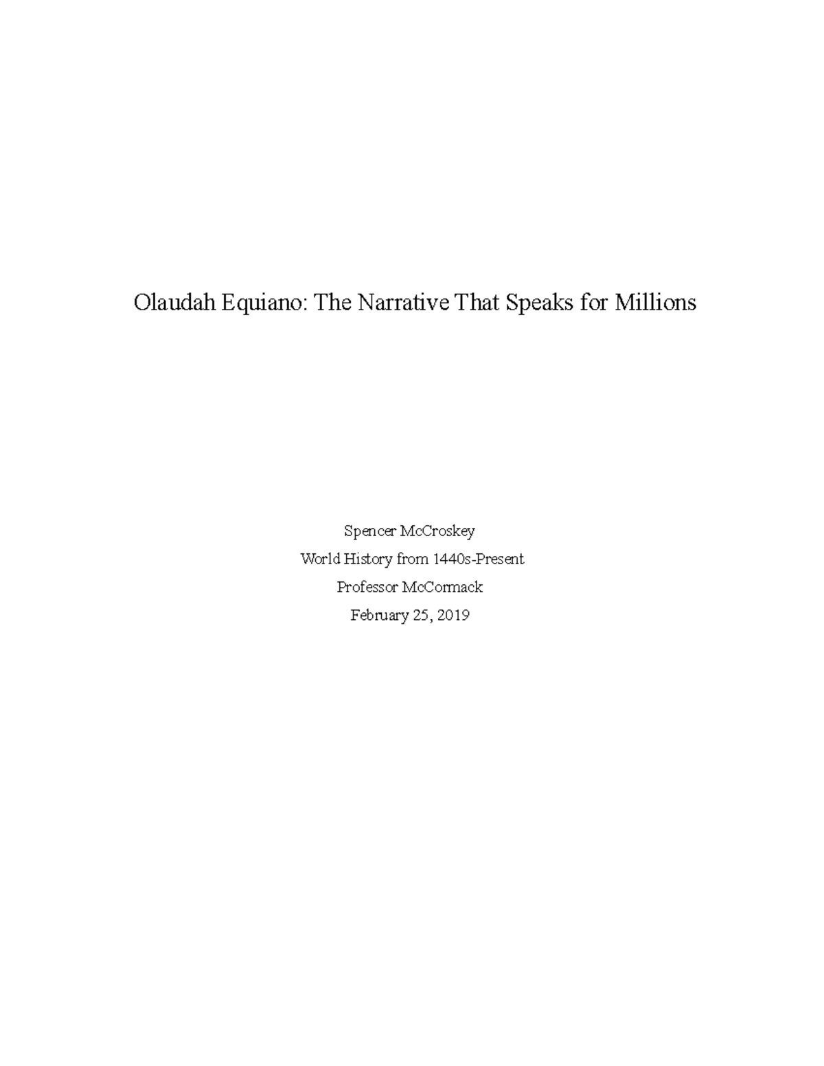 Primary Source Analysis: Olaudah Equiano's Narrative on Slavery - Studocu