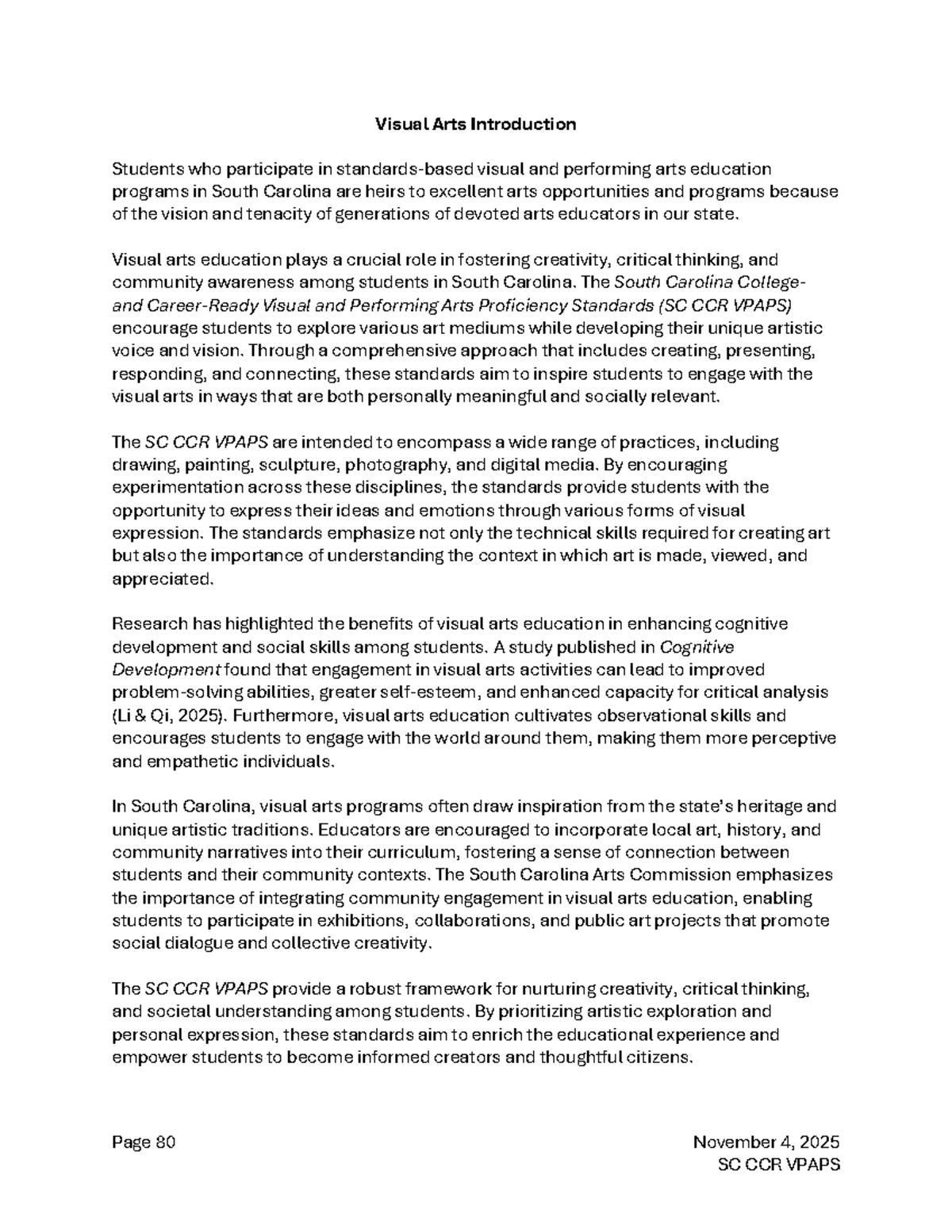 SC CCR VPAPS Visual Arts Standards: Elements & Design Principles 2026 ...