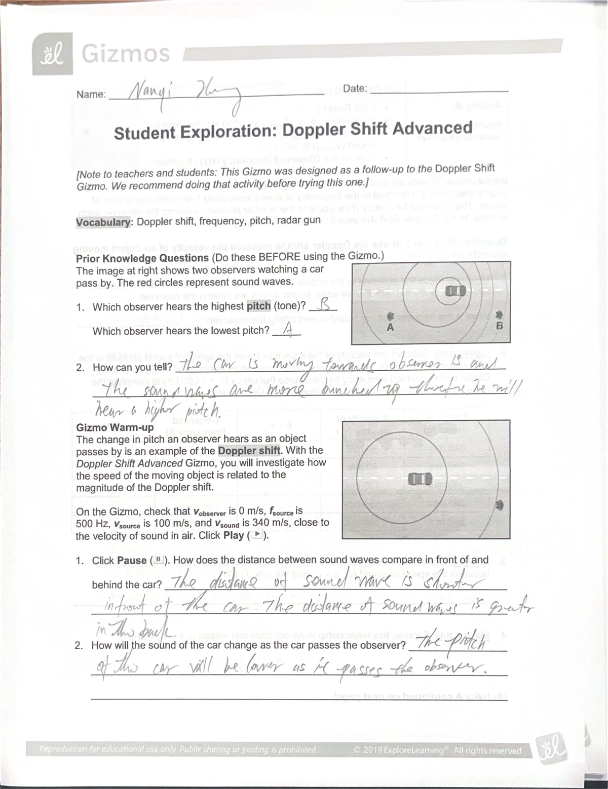Doppler Shift Advanced Exploration: Understanding Sound Waves and ...