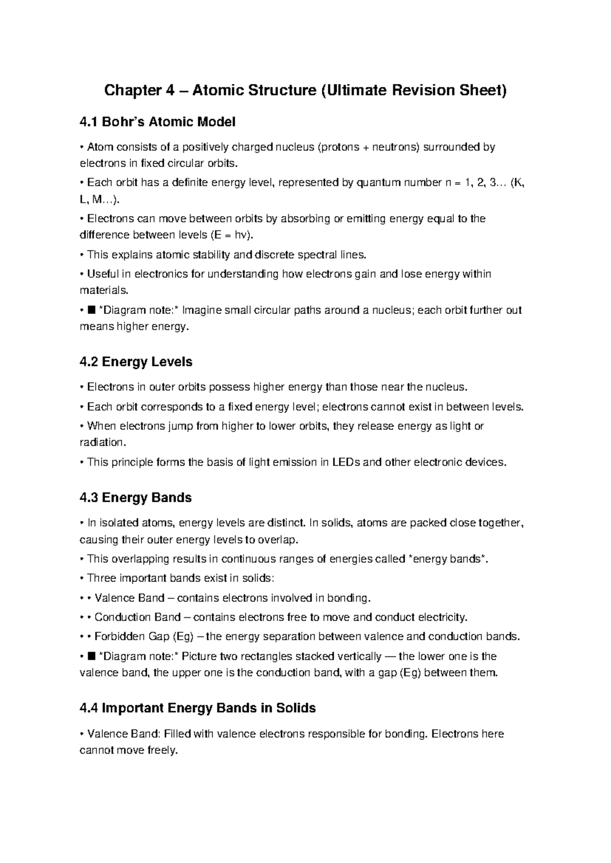 Chapter 4 Atomic Structure: Ultimate Revision for Module 1 Minor ...