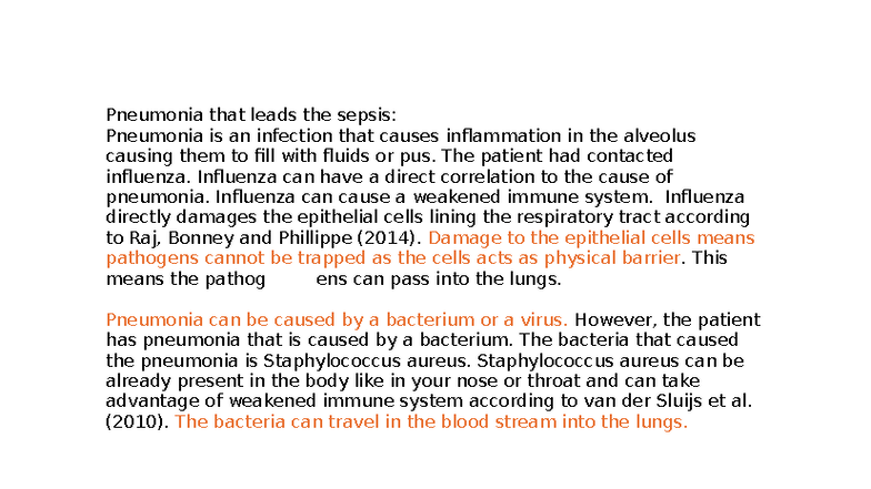 Pneumonia and Sepsis: Understanding the Connection in Patients - Studocu