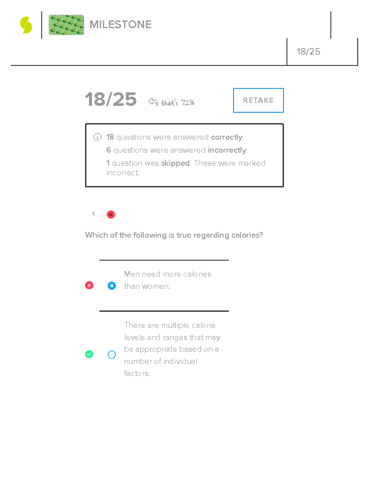 MILESTONE RETAKE: Nutrition Concepts and Dietary Guidelines Review ...