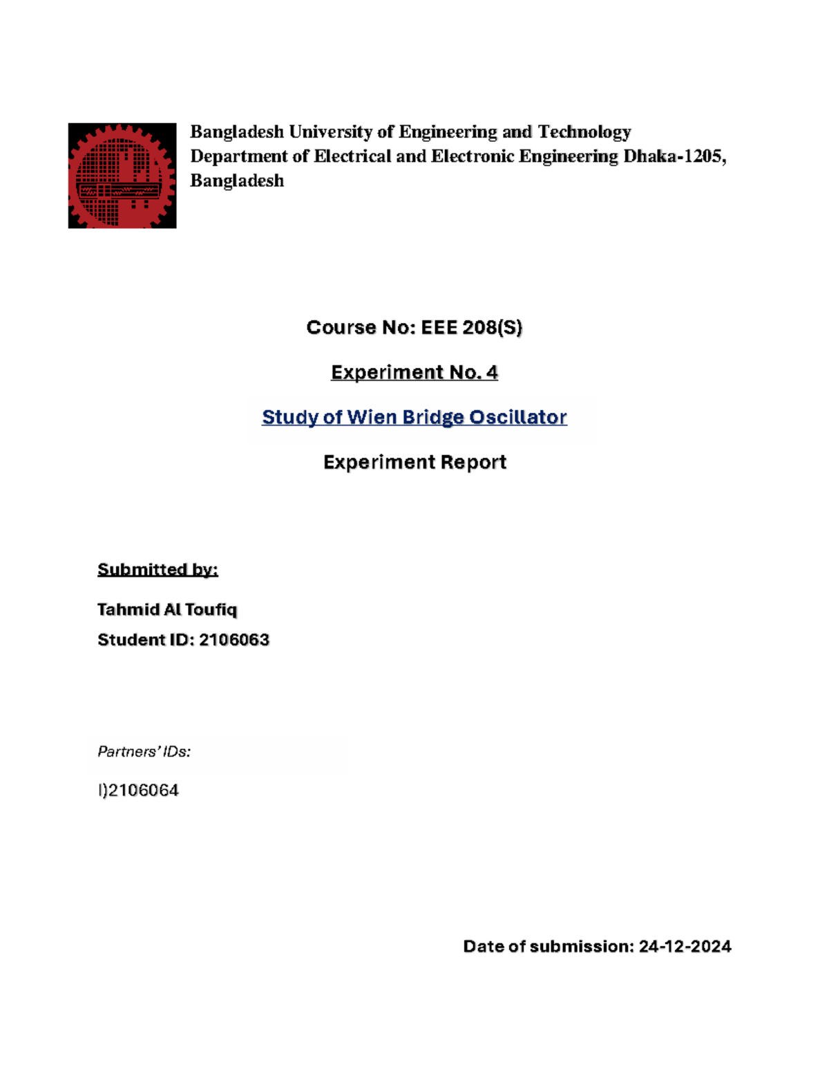 2106063 Exp 4 report - On digital electronics - Electrical Circuits 1 ...