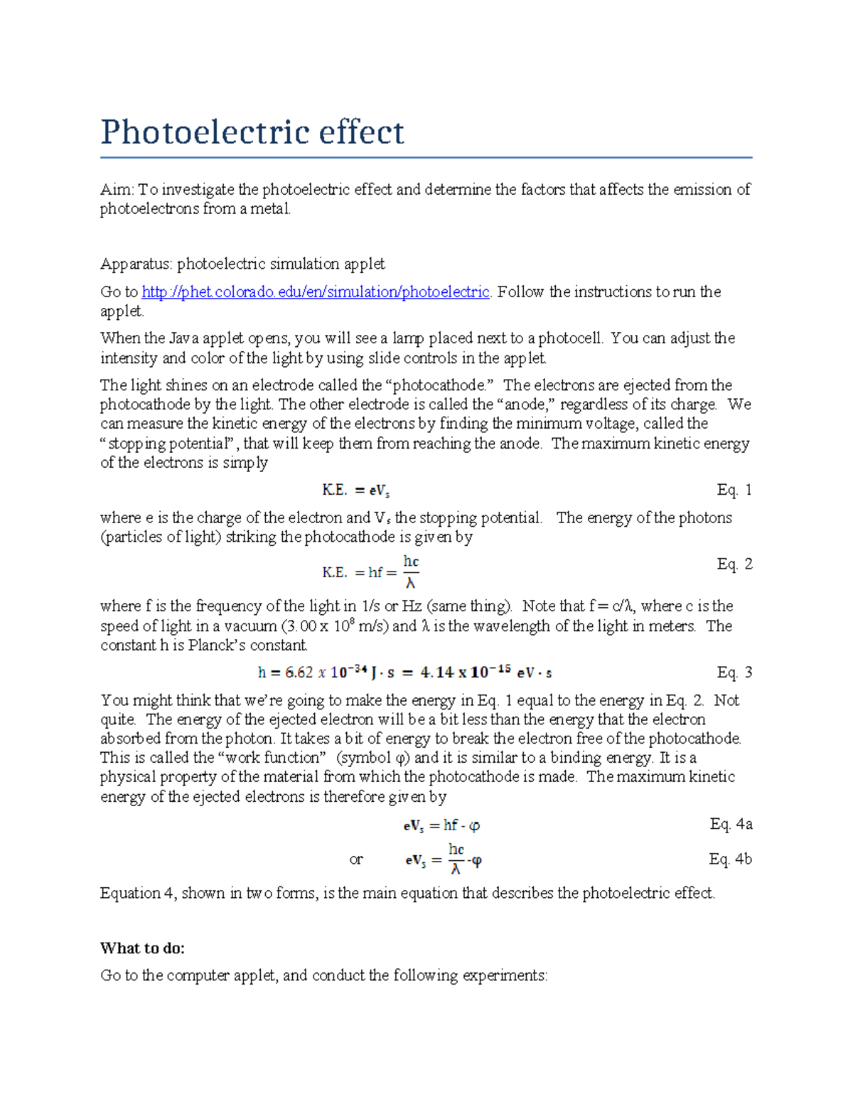 Photoelectric Effect Experiment: Investigating Emission Factors 2026 ...