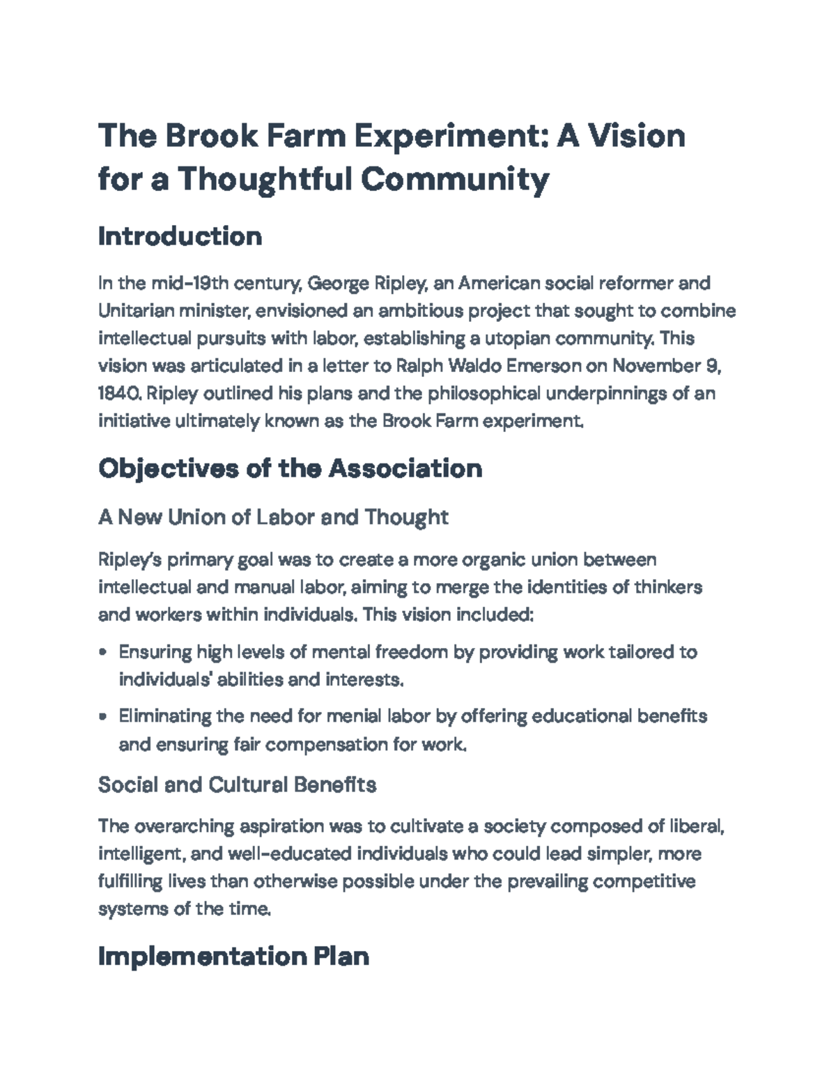 Brook Farm Experiment: George Ripley's Vision for a Utopian Community ...