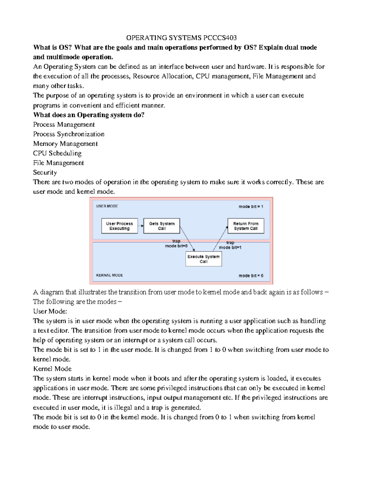 OS - Comprehensive Notes on Operating Systems: Core Concepts and ...