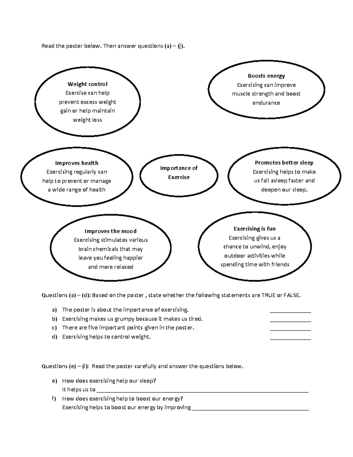 Importance of Exercise and Writing Competition Details (346010640 ...