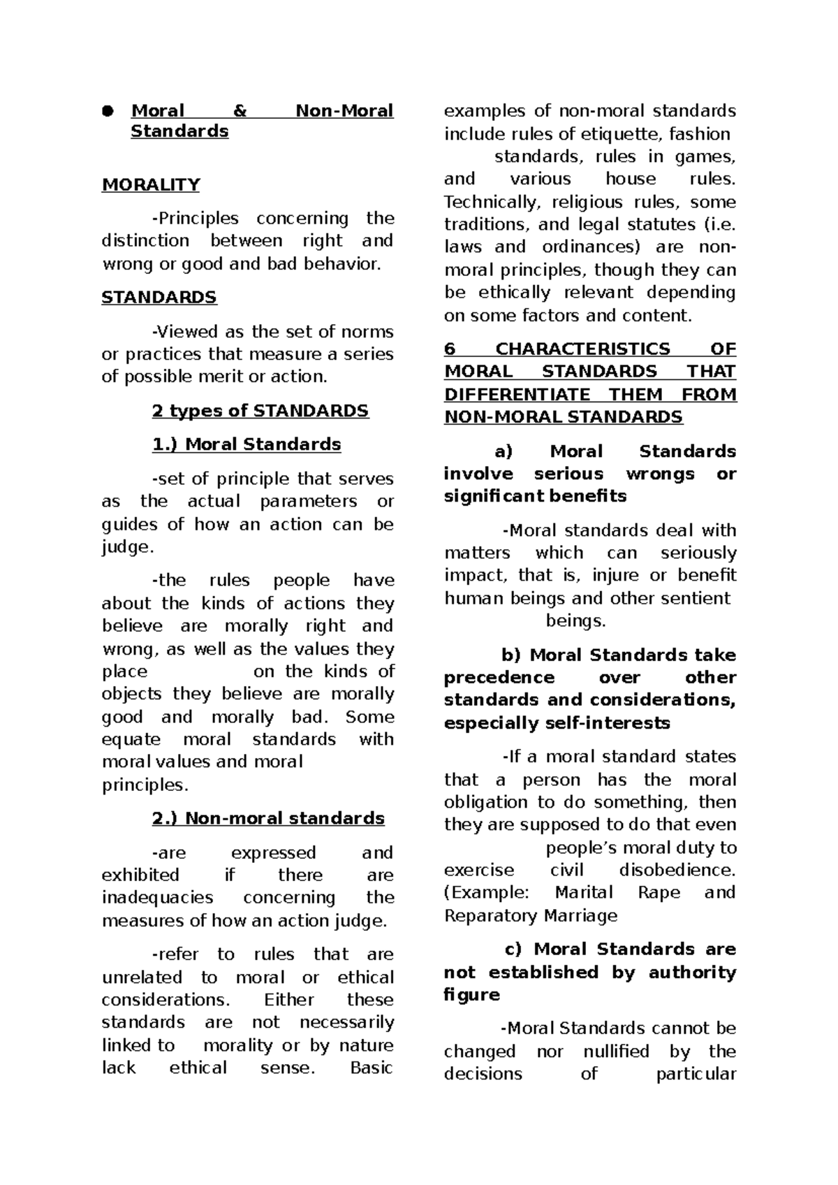 Ethics Report 1: Understanding Moral Standards and Their ...