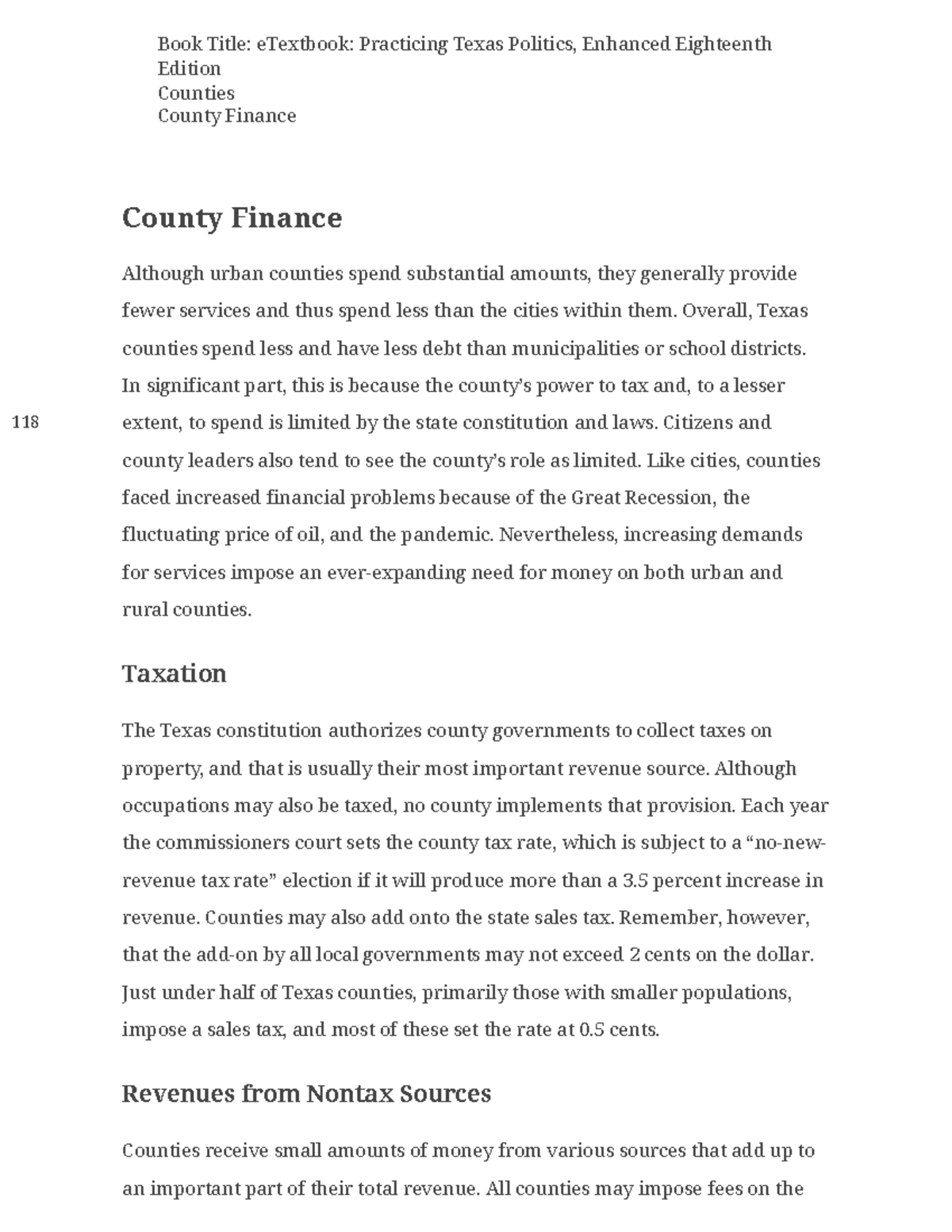 County Finance and Revenue Sources in Texas: Key Insights - Book Title ...