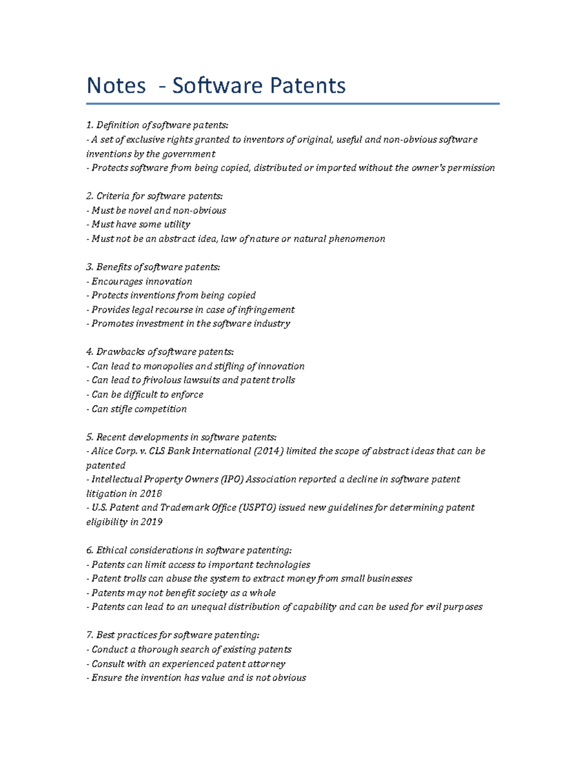 Software Patents: Definition Criteria Benefits Drawbacks Recent ...