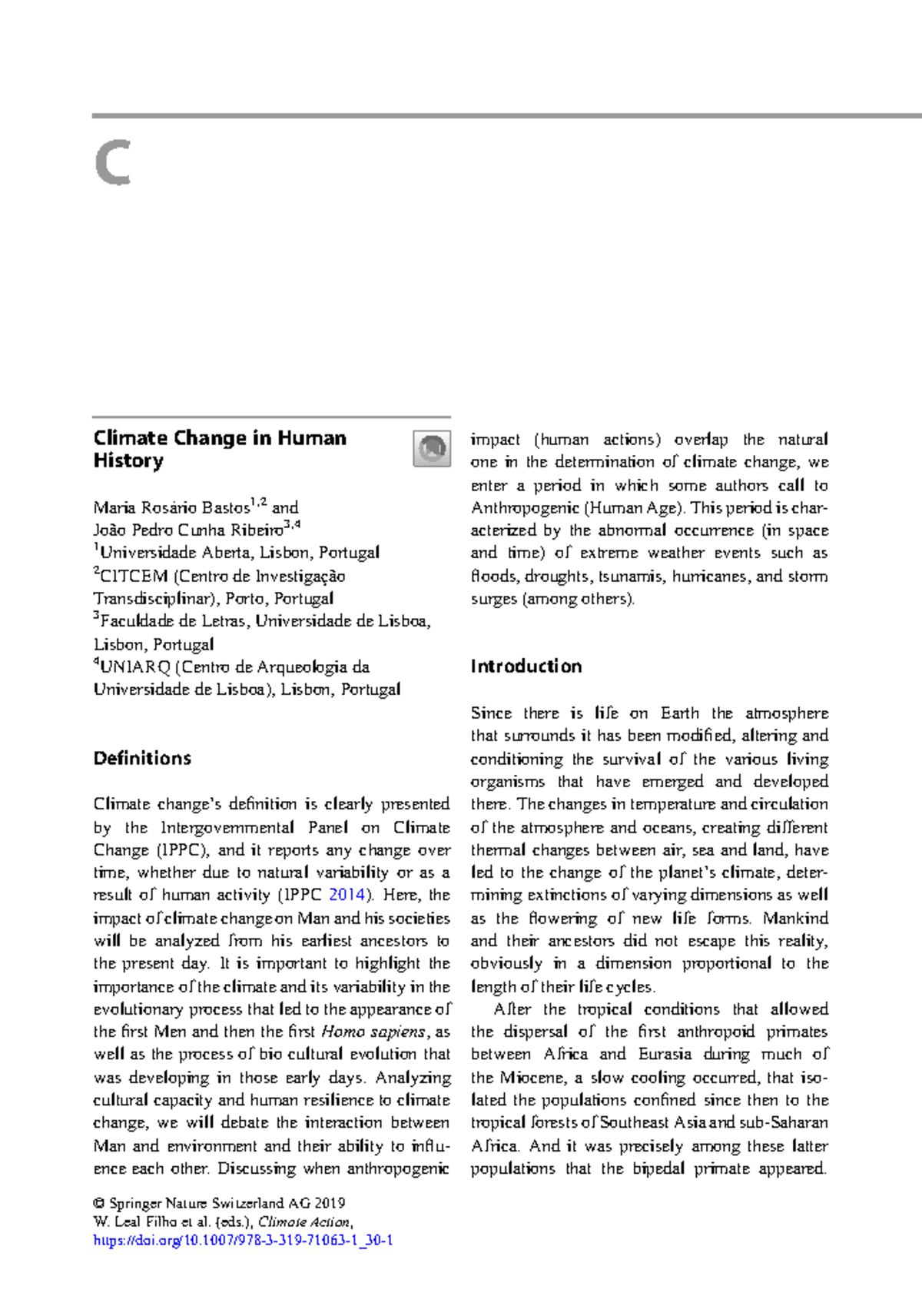 Climate Change in Human History: Analyzing Human Evolution and Impact ...