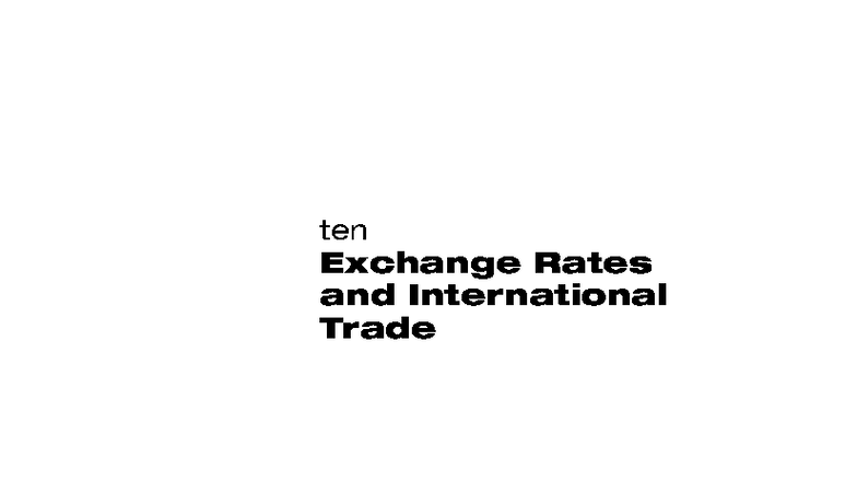 Chapter 10: Exchange Rates & International Trade (Export-Import Theory ...