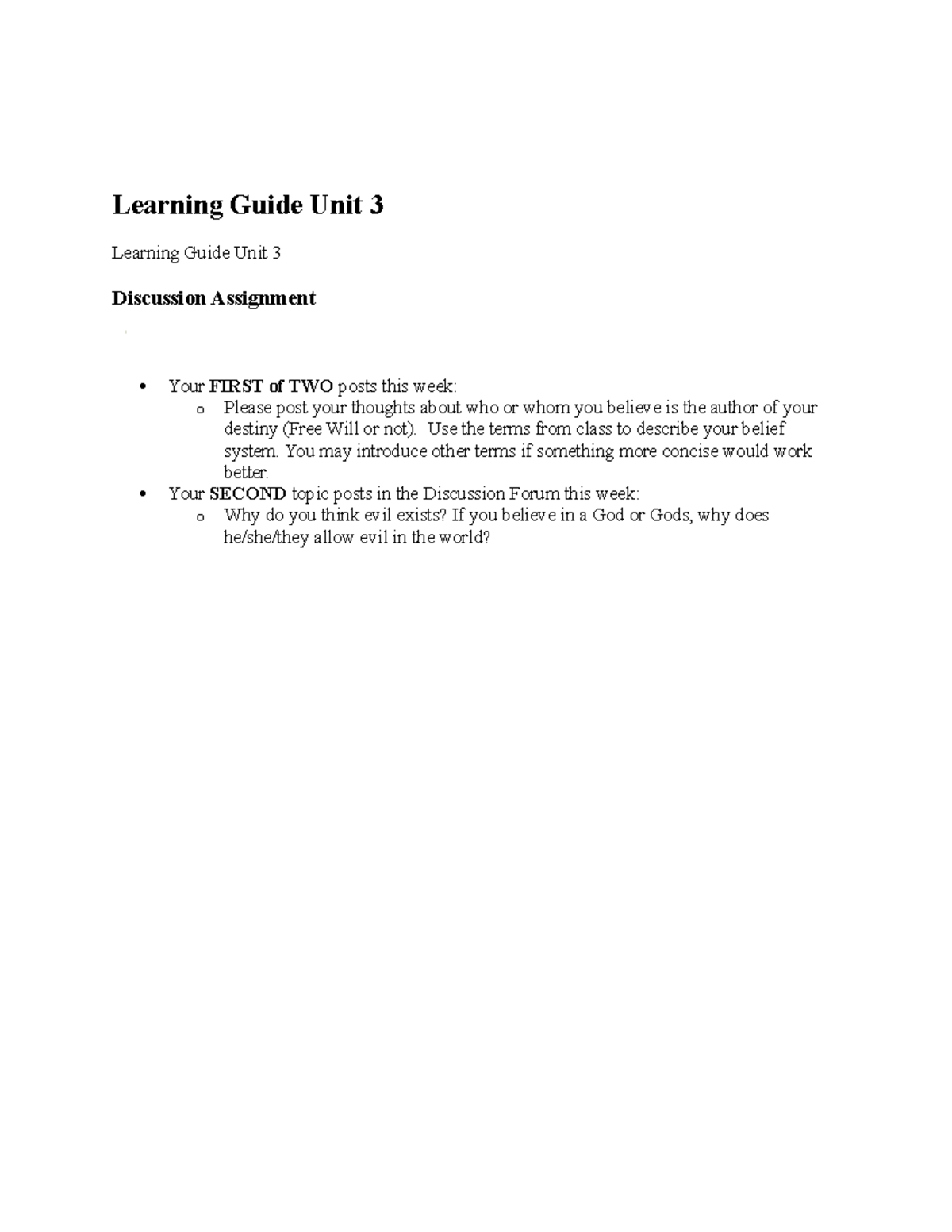 Unit 3 Discussion Assignment - (PHIL 1402) - Learning Guide Unit 3 Learning Guide Unit 3 ...