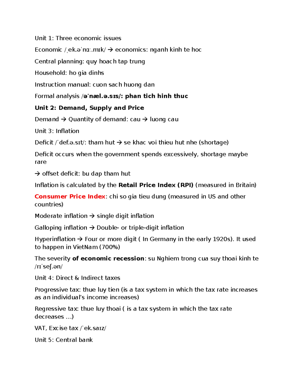 Economic Issues Overview: Unit 1 - Economics (ECON 101) - Studocu