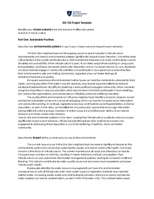 [Solved] Scenario 3 Environmental Quality Describe how environmental ...
