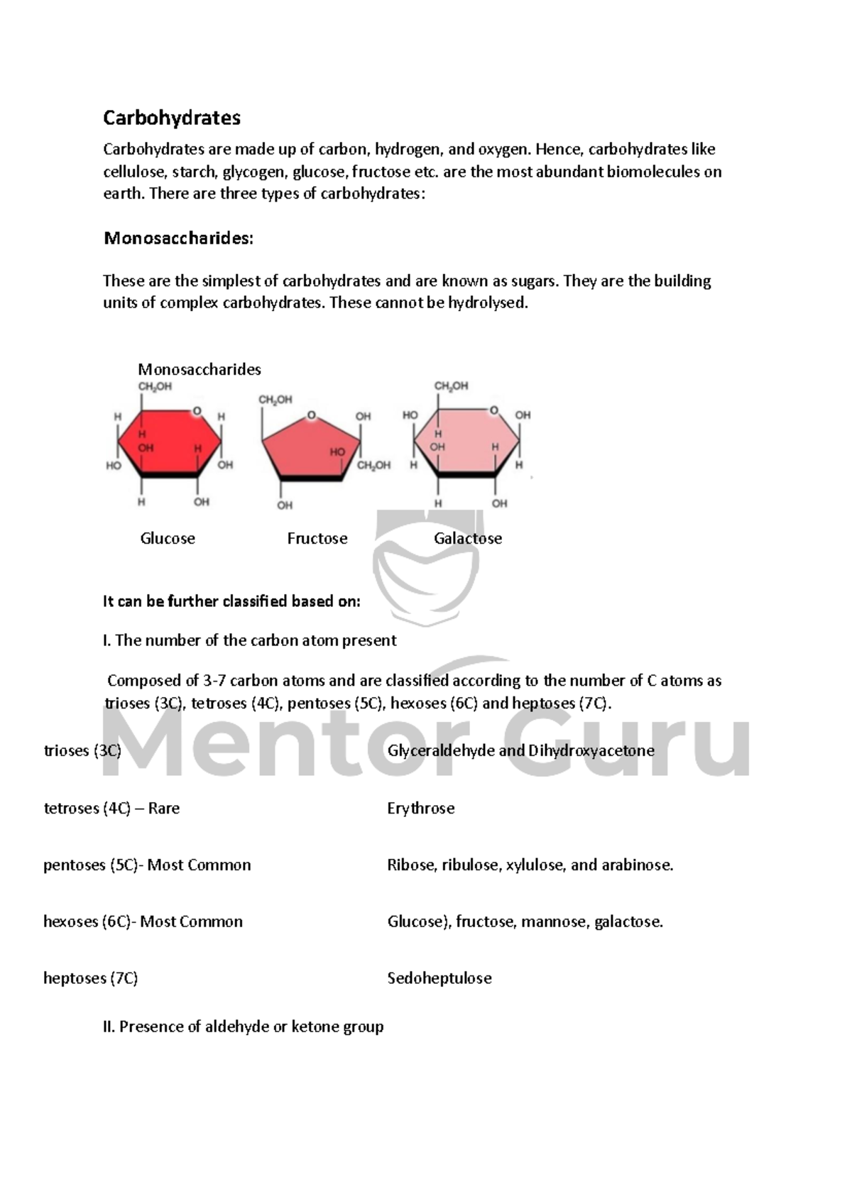 Carbohydrates Overview: Types, Structures, and Functions - Studocu