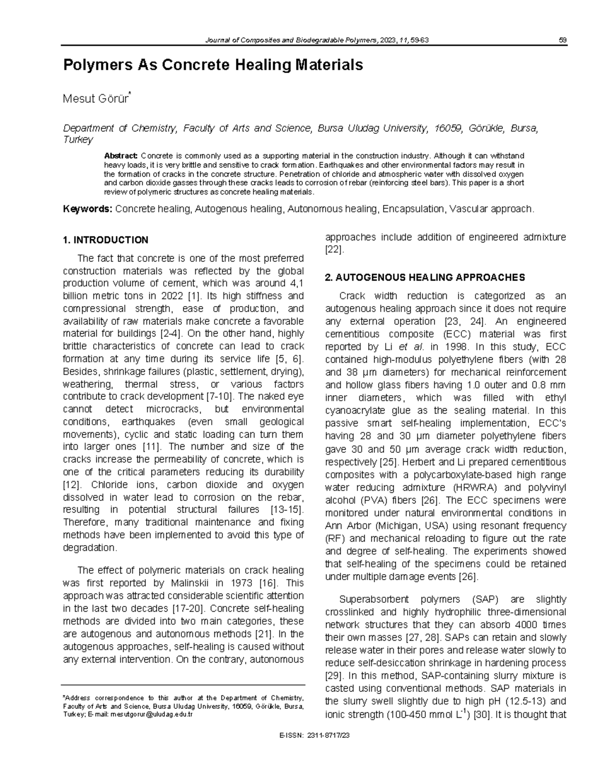 Polymers as Concrete Healing Materials: A Review (JCBP 2023, Vol. 11 ...