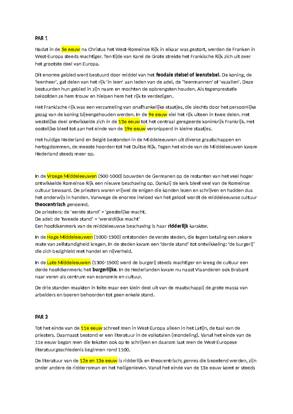 PAR 1: De Ontwikkeling van het Frankische Rijk en de Middeleeuwse ...