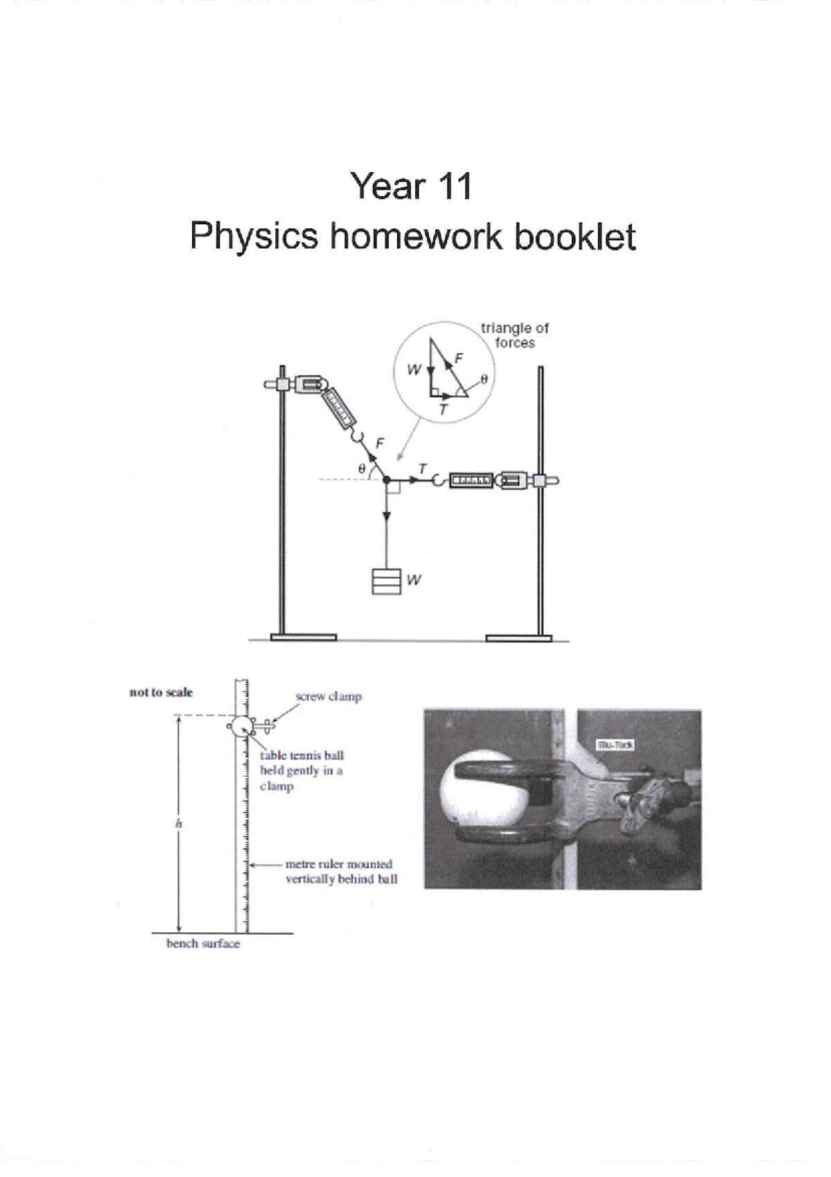 Physics Term One Homework Booklet: Triangle of Forces & Measurement ...