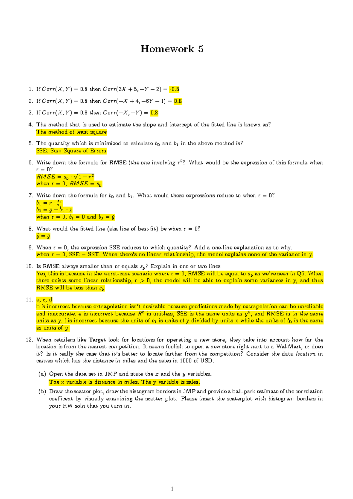STAT HW6 - Homework 6 on Correlation and Regression Analysis - Studocu