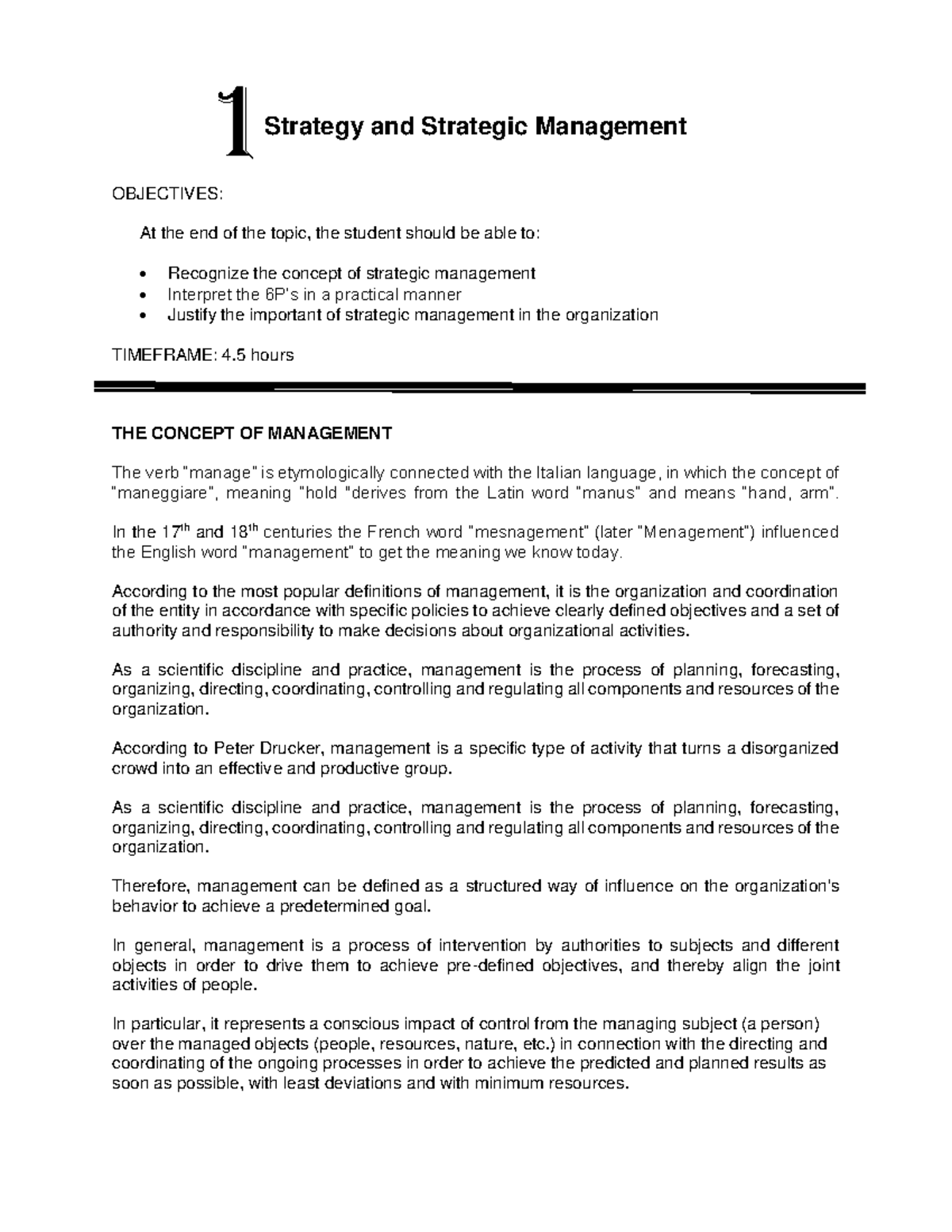 Learning Lessons for Strategy and Strategic Management - 1 Strategy and ...