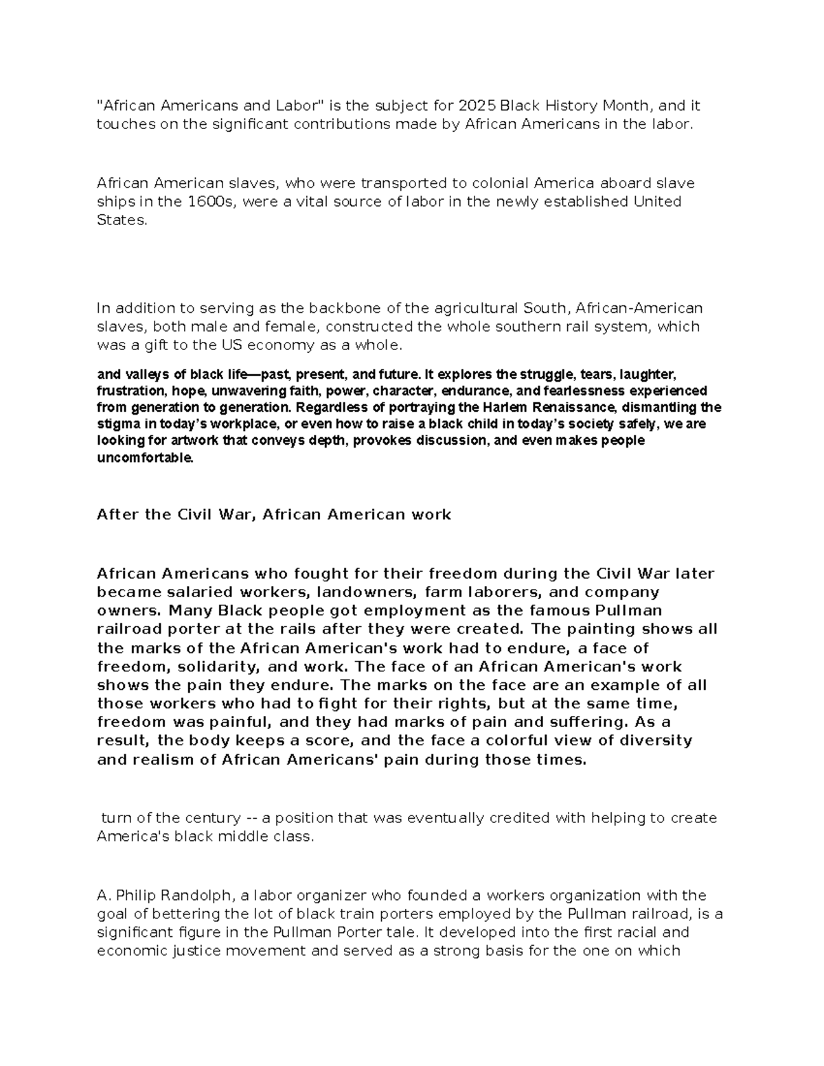 Black History Month 2025: The Legacy of African American Labor - Studocu