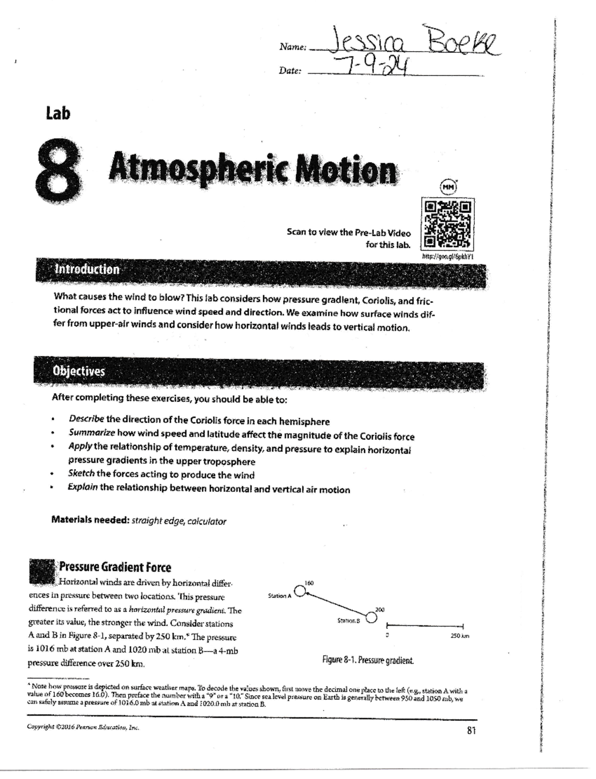 Exercises for Weather & Climate Lab 8: Atmospheric Motion Analysis ...