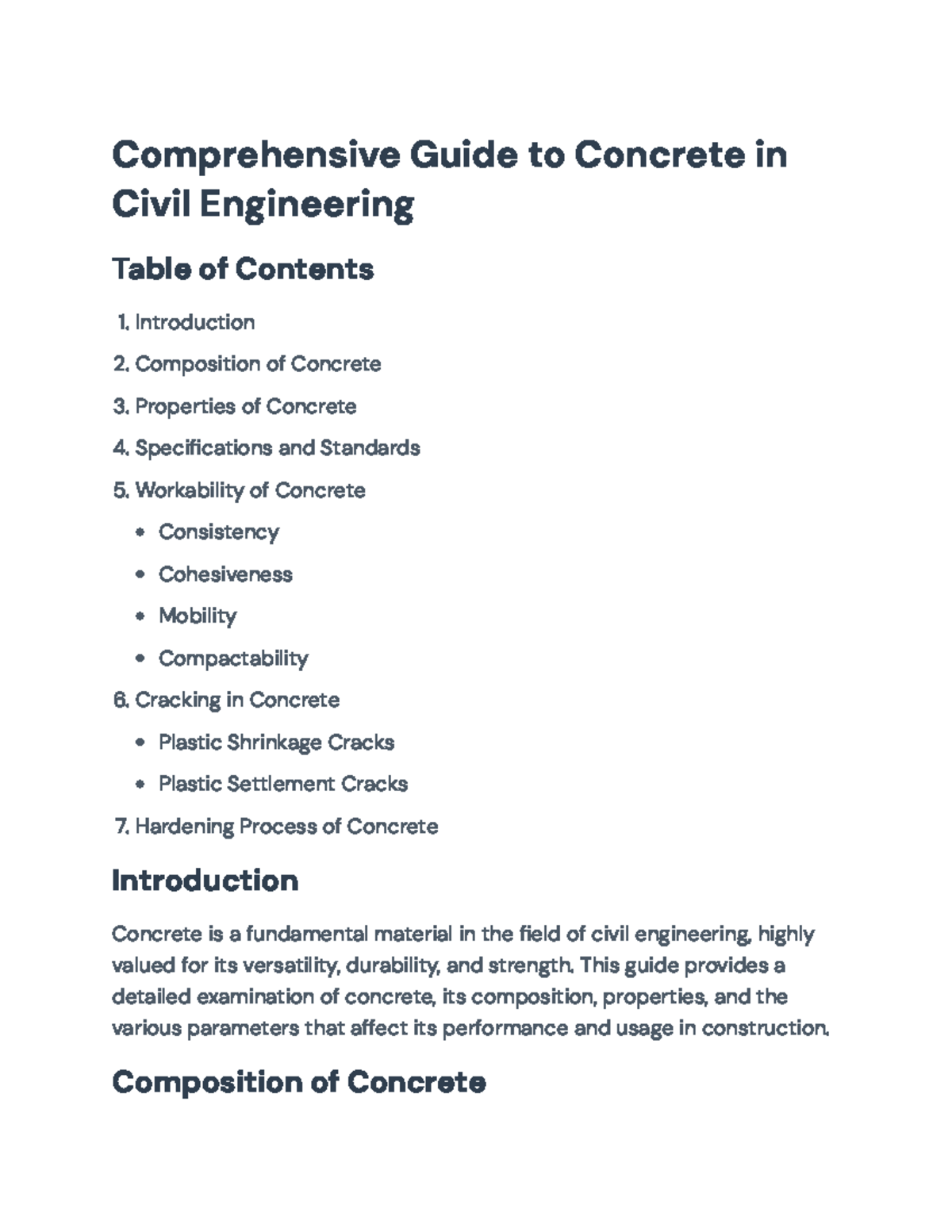 Comprehensive Guide to Concrete in Civil Engineering: Properties & Uses ...