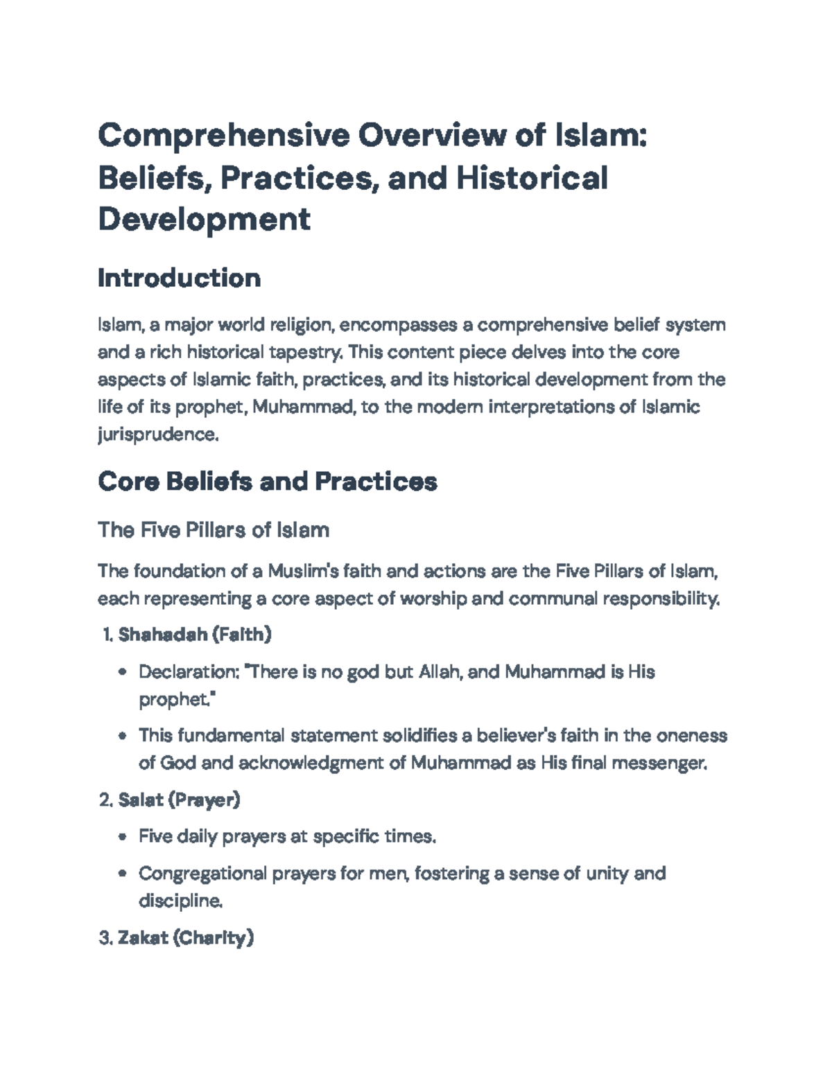 Islam: Comprehensive Overview of Beliefs, Practices, and History ...