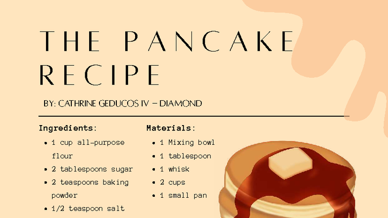 Pancake Recipe: Ingredients & Procedure Guide - Studocu