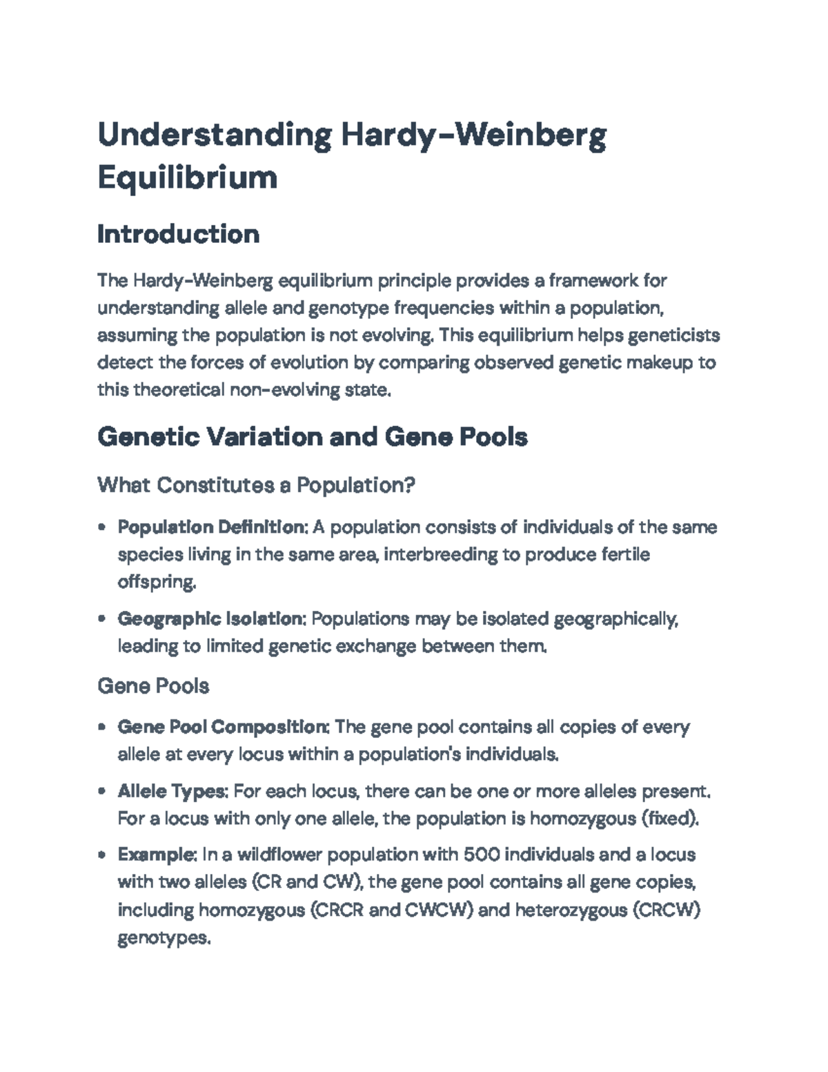 Understanding Hardy-Weinberg Equilibrium in Population Genetics ...
