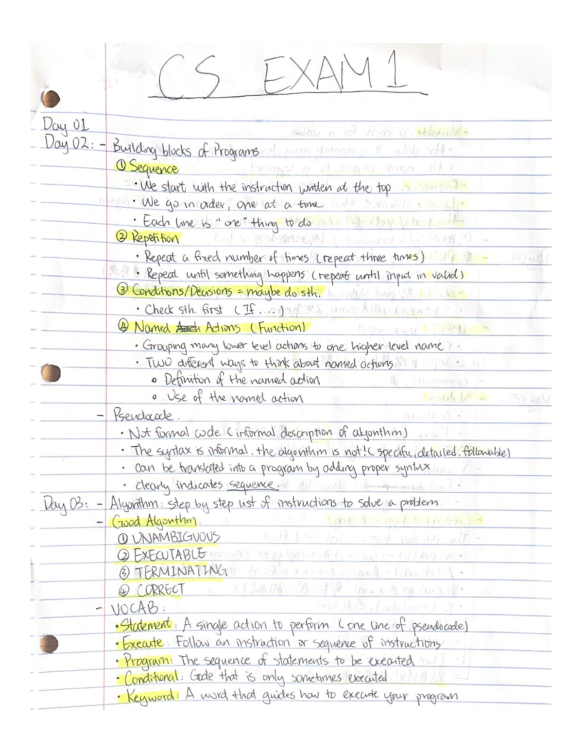 CS101 Exam 1 Review - Summary for Intro to Programming - Studocu