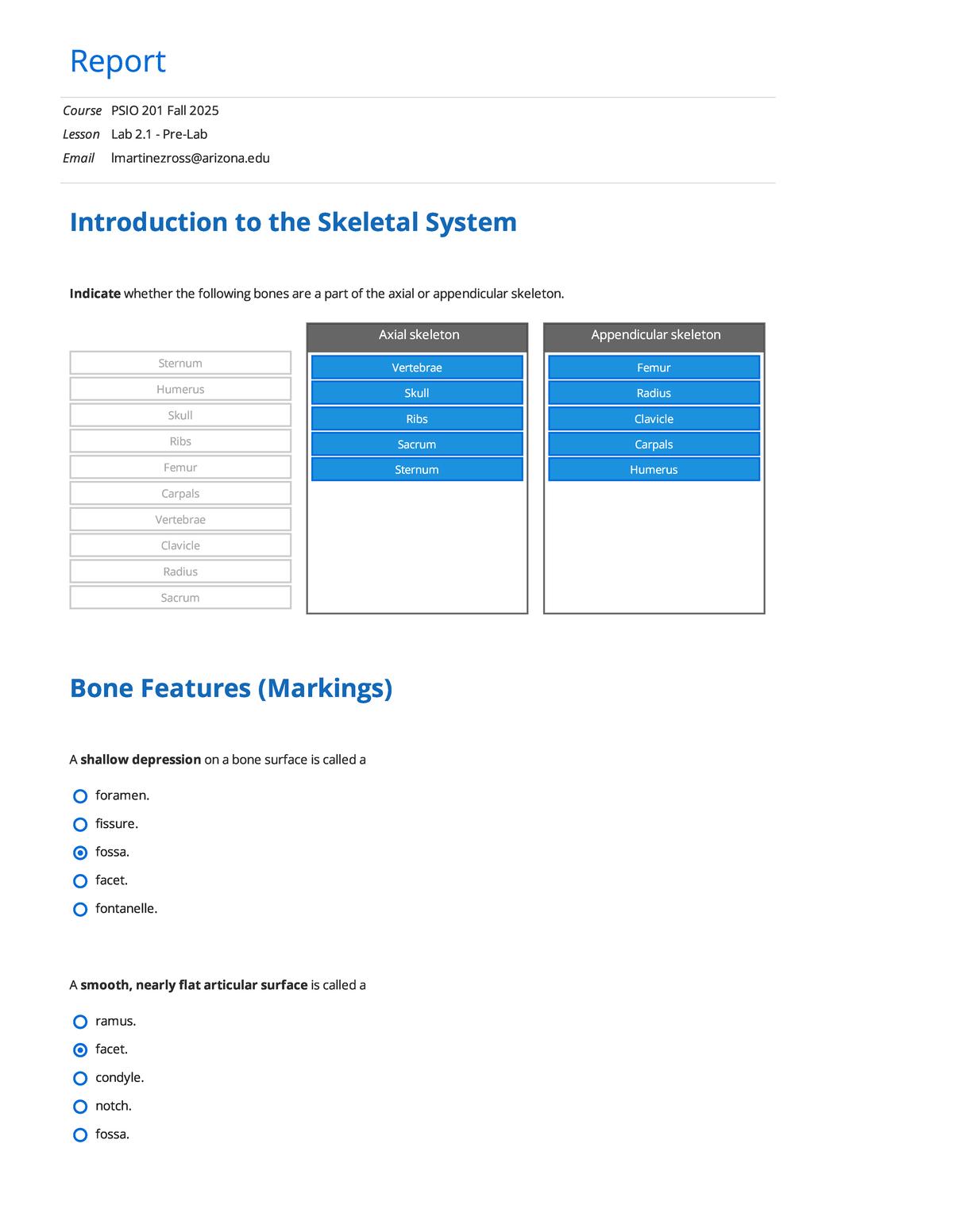 PSIO 201 Fall 2025 Lab 2.1 Report: Introduction to the Skeletal System ...