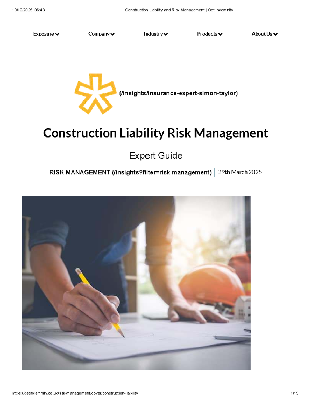 Construction Liability & Risk Management: Expert Guide (06:43) - Studocu
