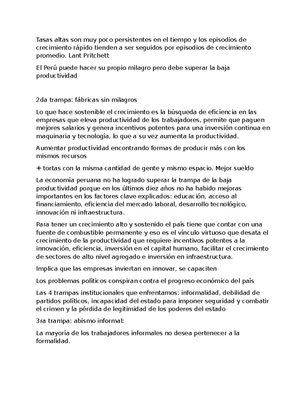 Lectura: El Perú está calato - Tasas altas son muy poco persistentes en ...