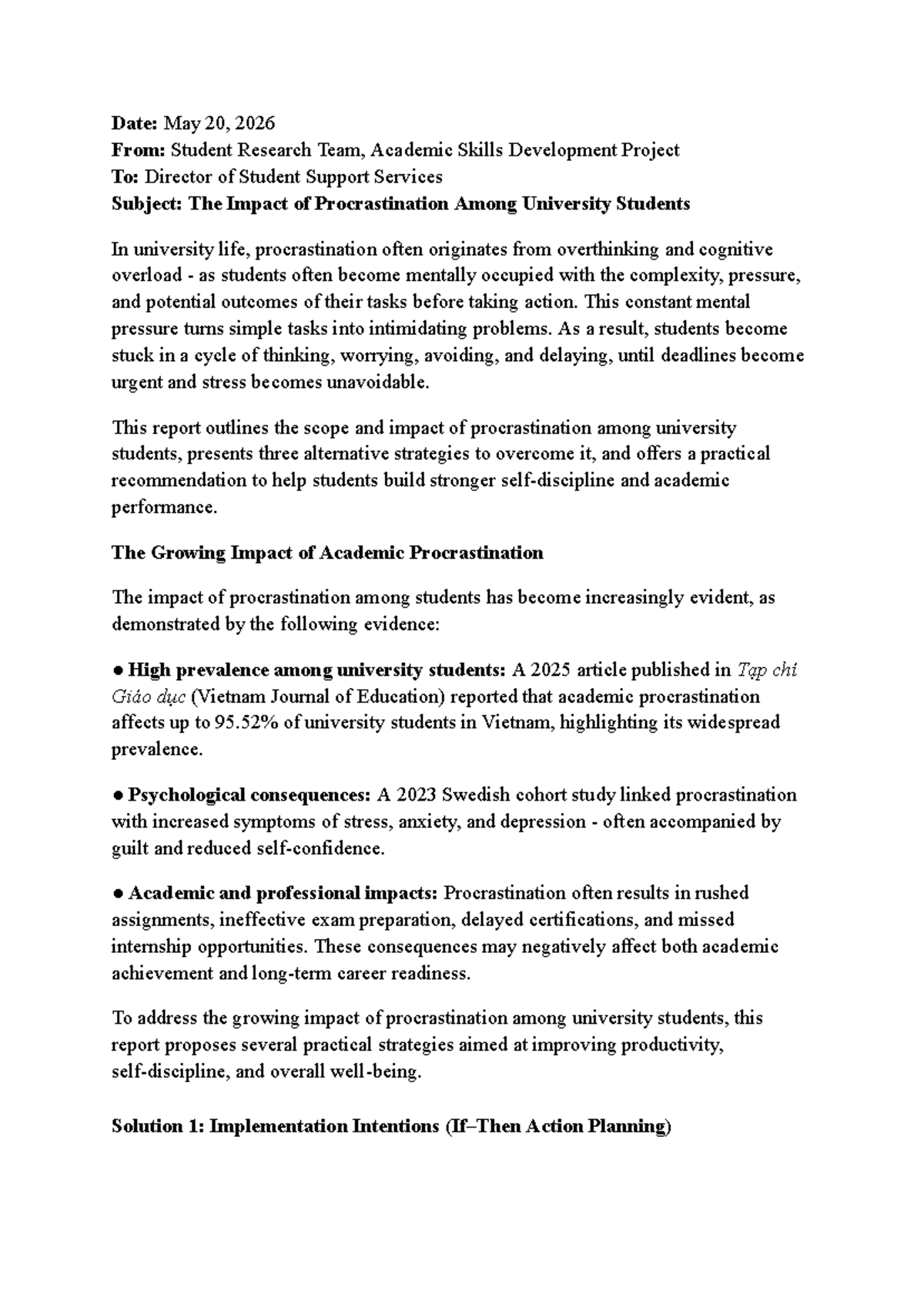 The Impact of Procrastination Among University Students: Strategies for ...