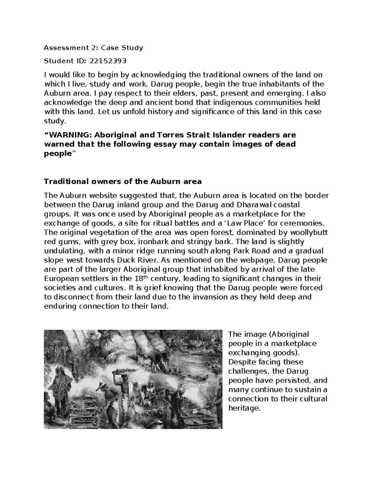 Case Study on Pemulwuy and Darug Heritage - Student ID 22152393 - Studocu