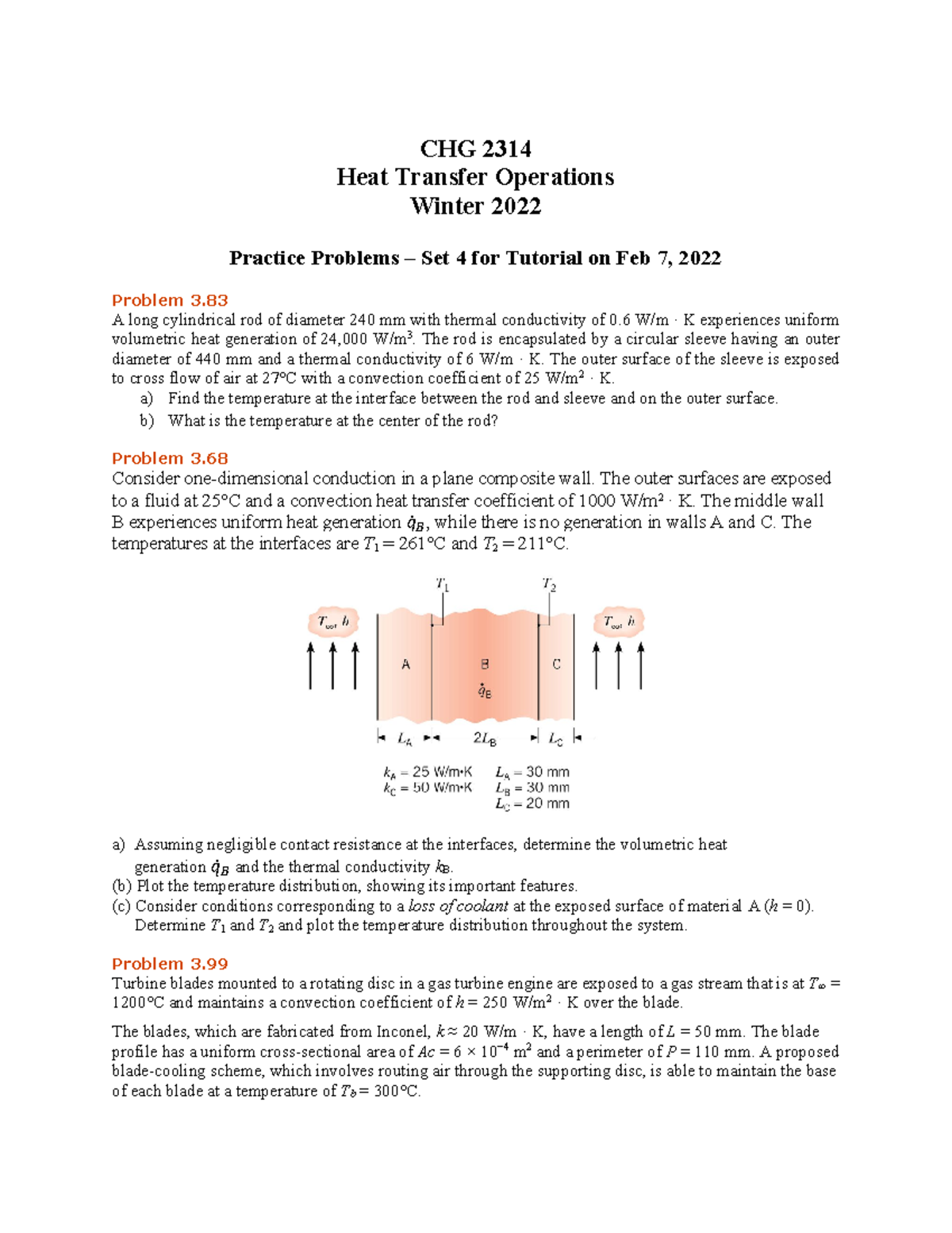Problem Set 4 sOLNS - CHG 2314 Heat Transfer Operations Winter 20 22 ...