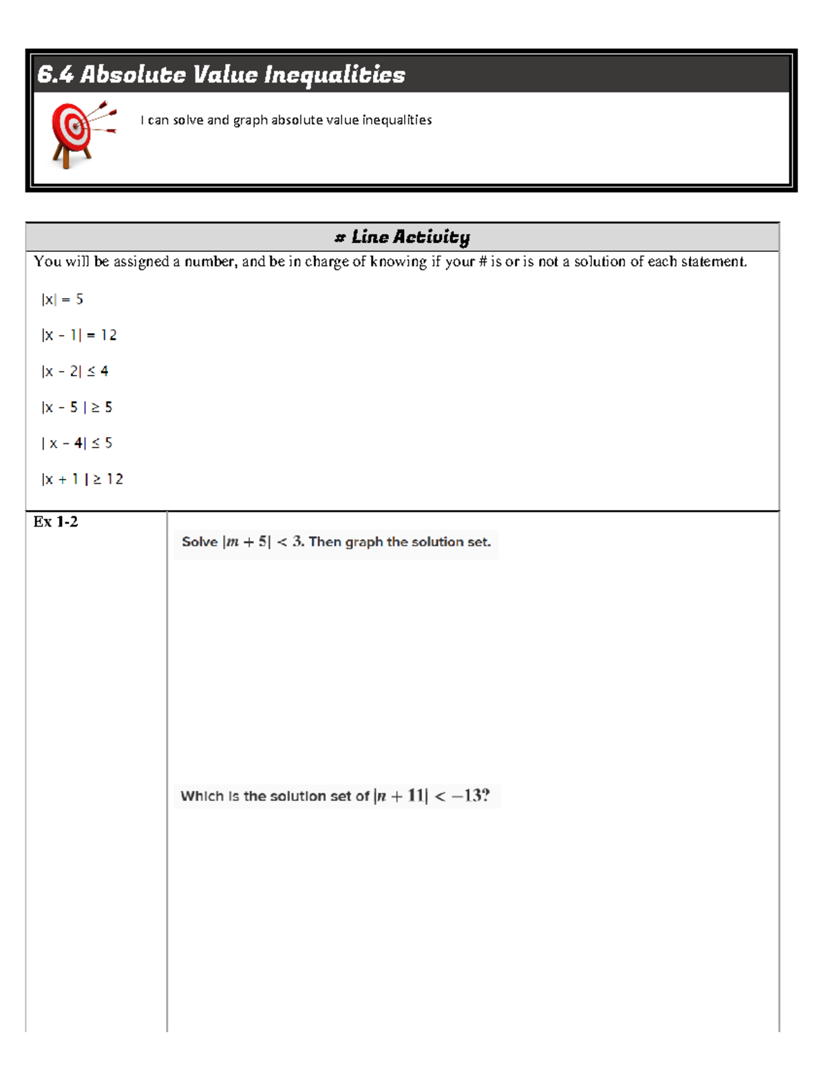 6.4 absolute value inequalities - 6. 4 Absolute Value Inequalities I ...