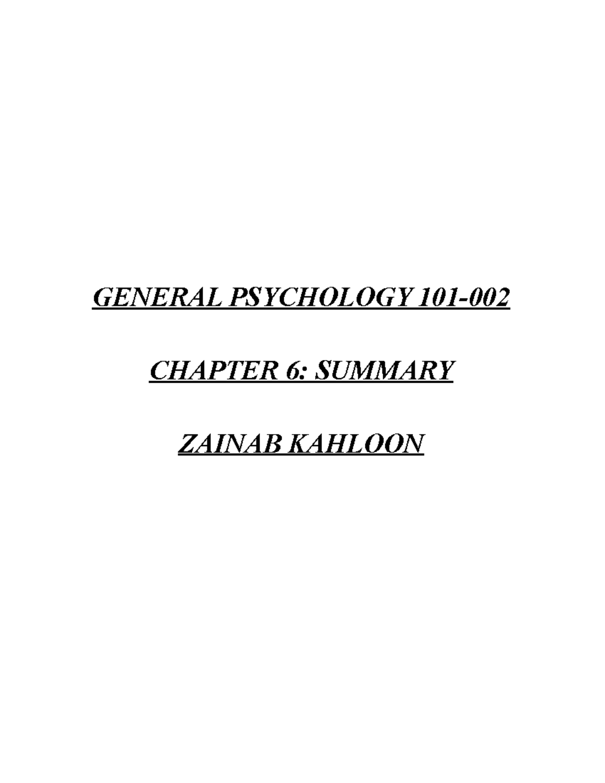 Psychology 101: Summary of Chapter 6 - Learning Concepts and More - Studocu