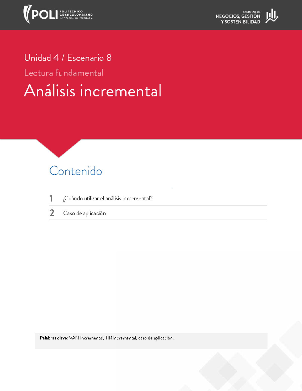 Unidad 4: Análisis Incremental en Evaluación Financiera de Proyectos - Studocu