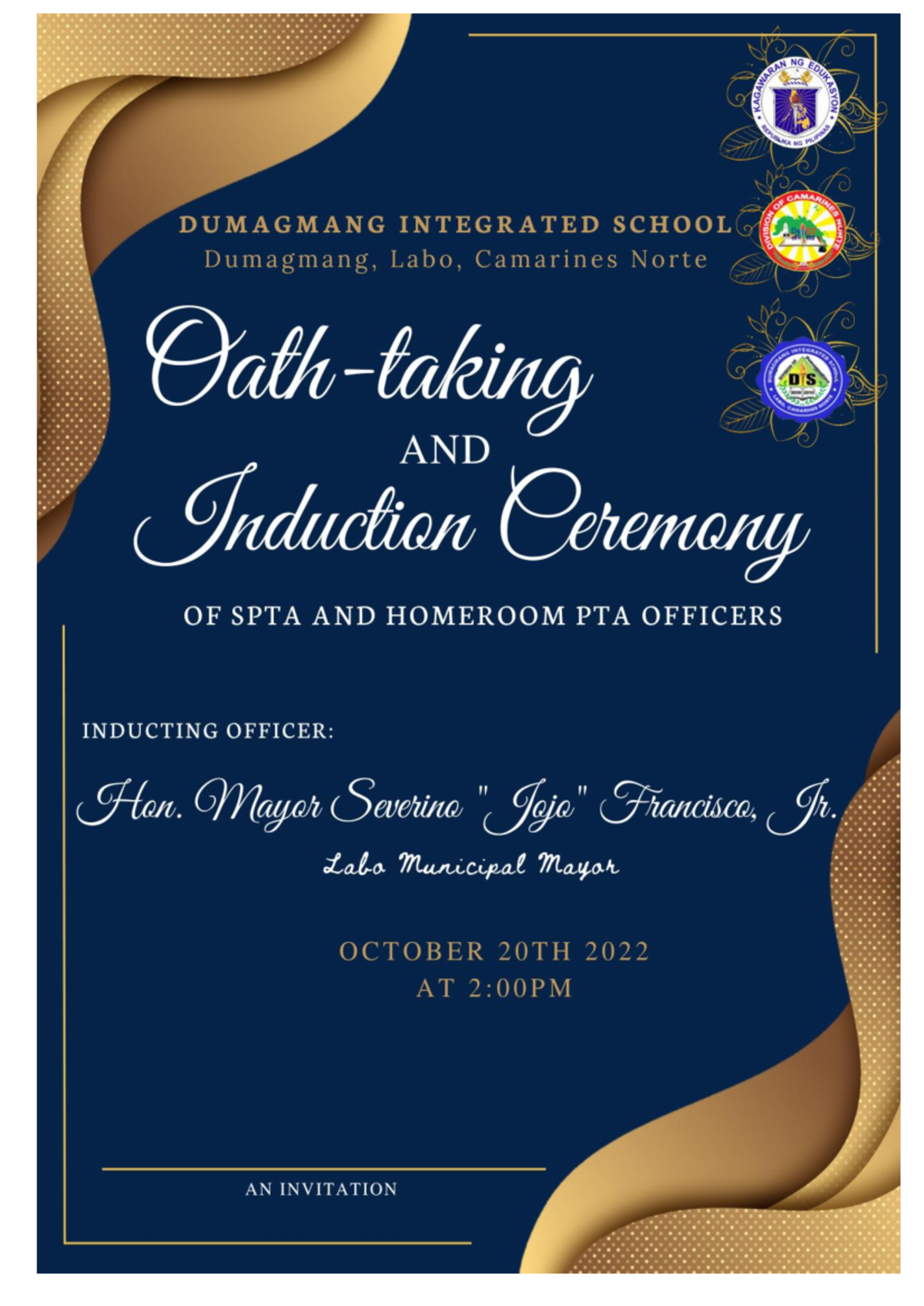SPTA Induction Invitation Layout - Officers 2022-2023 - Studocu