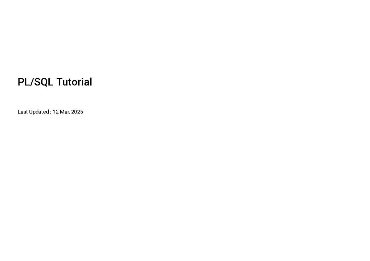 D QXu Voa C 2F - PL/SQL Tutorial - PL/SQL Tutorial Last Updated : 12 ...