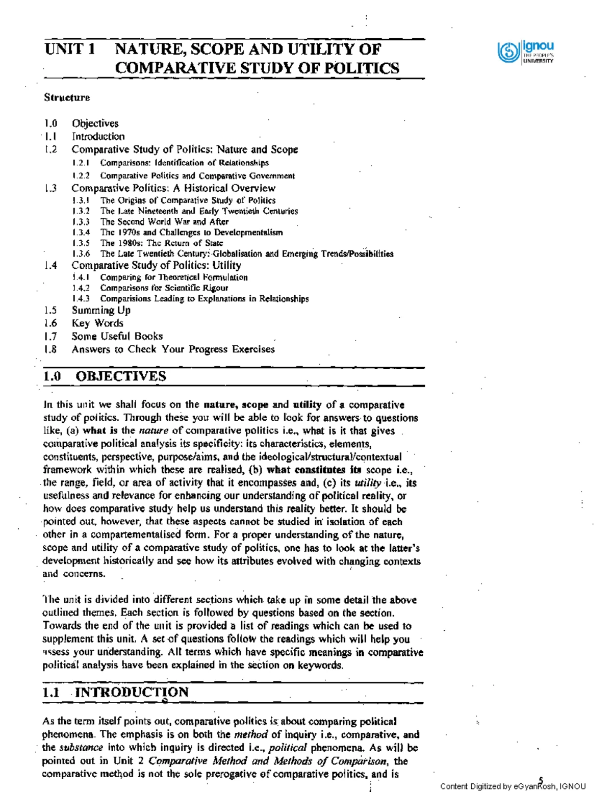 Comparative Politics: Course Notes for IGNOU (SS-101) - Studocu