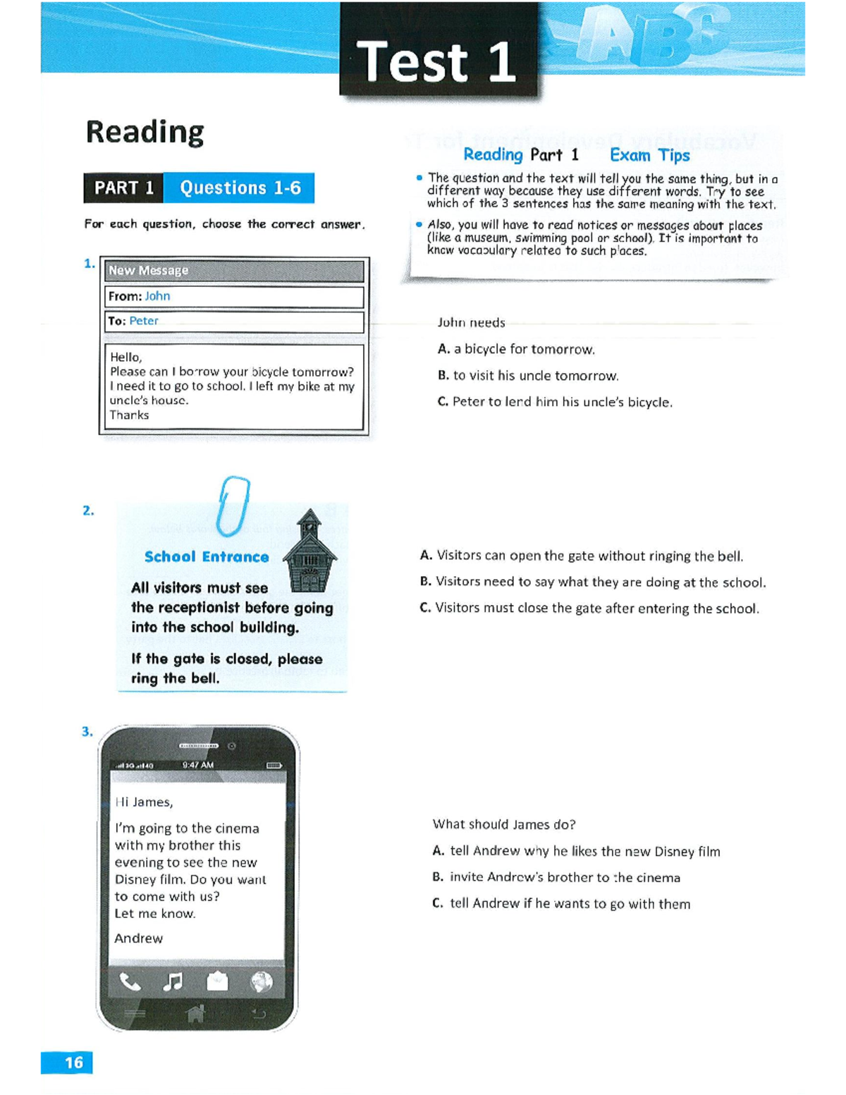 TEST 1 Reading PART 1 Exam Tips and Strategies - Studocu