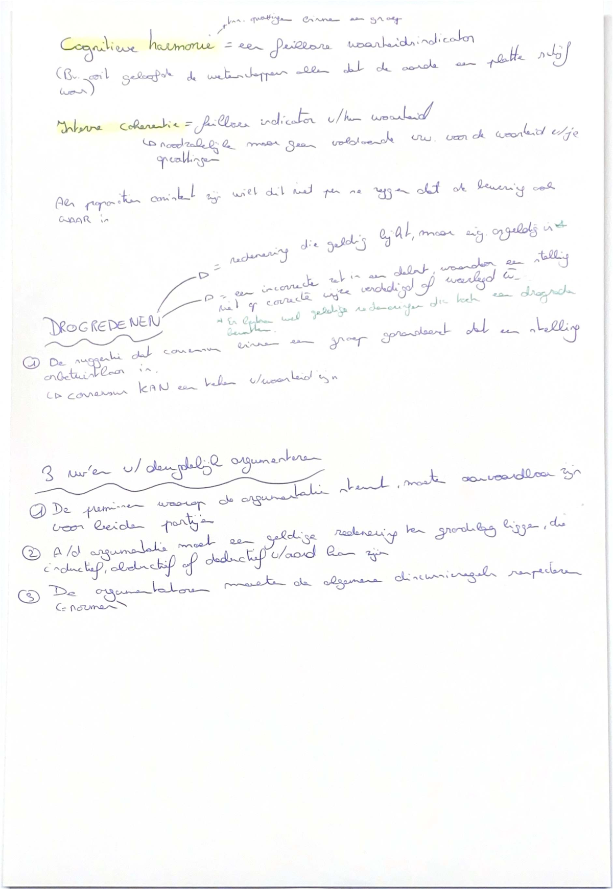 Notities H10 Logica: Cognitieve Harmonie en Argumentatie - Studocu